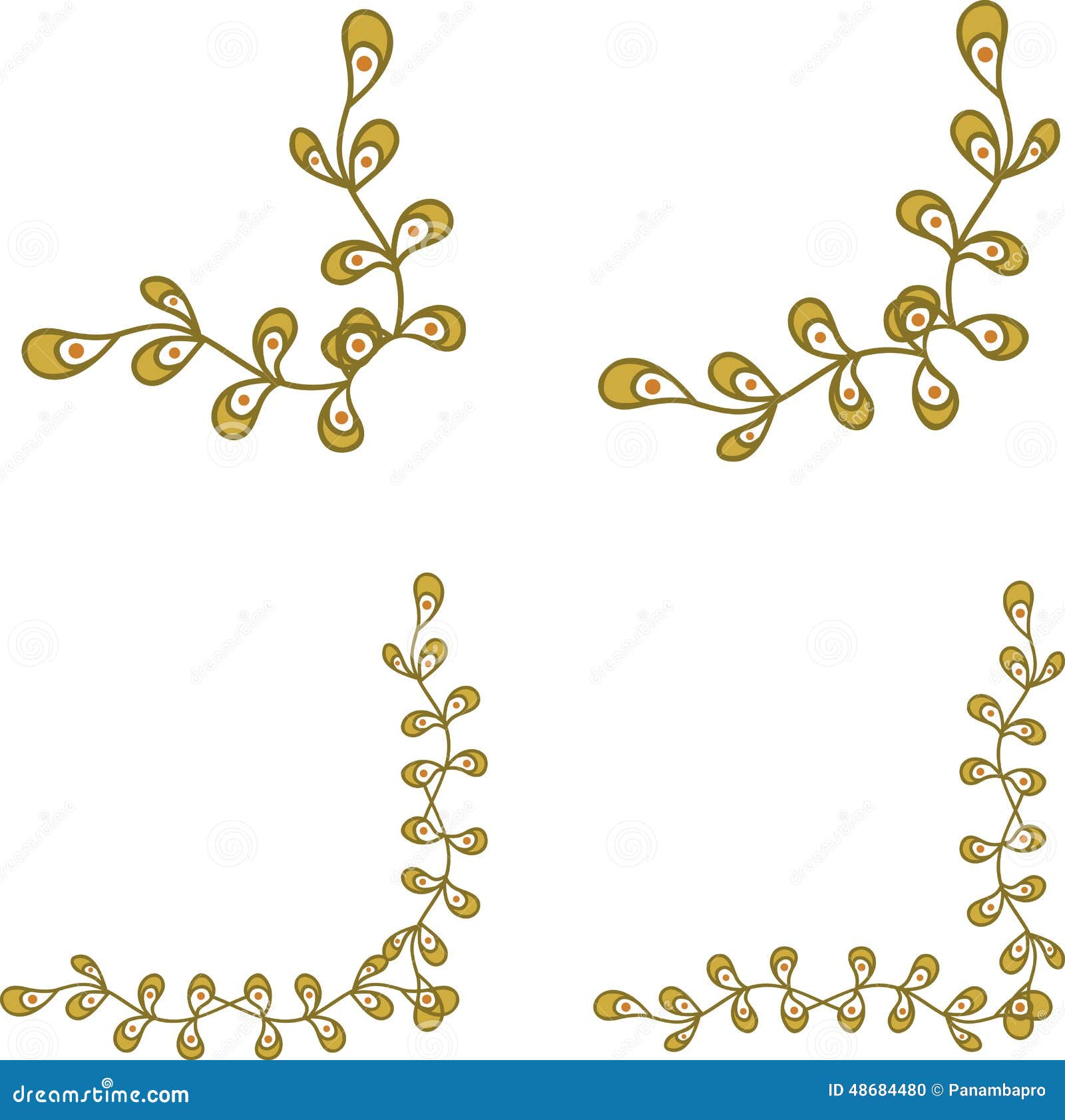 Branch corner stock vector. Illustration of flora, shape - 48684480