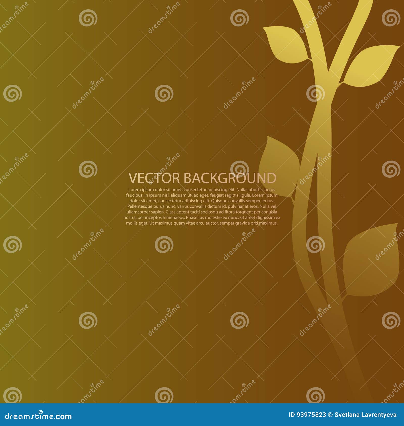 Branch Design Element Vector. Tree Branch with Leaves Stock Vector ...