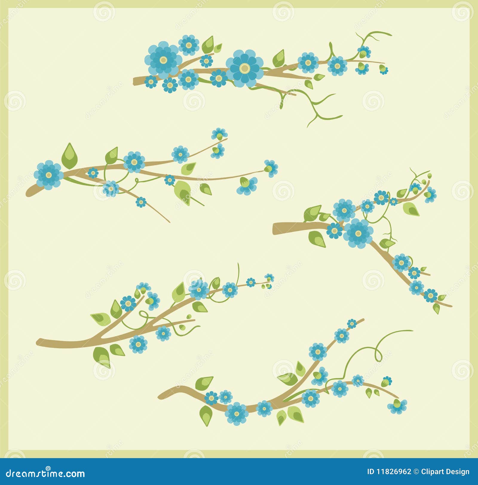 Branch design set stock illustration. Illustration of flores - 11826962