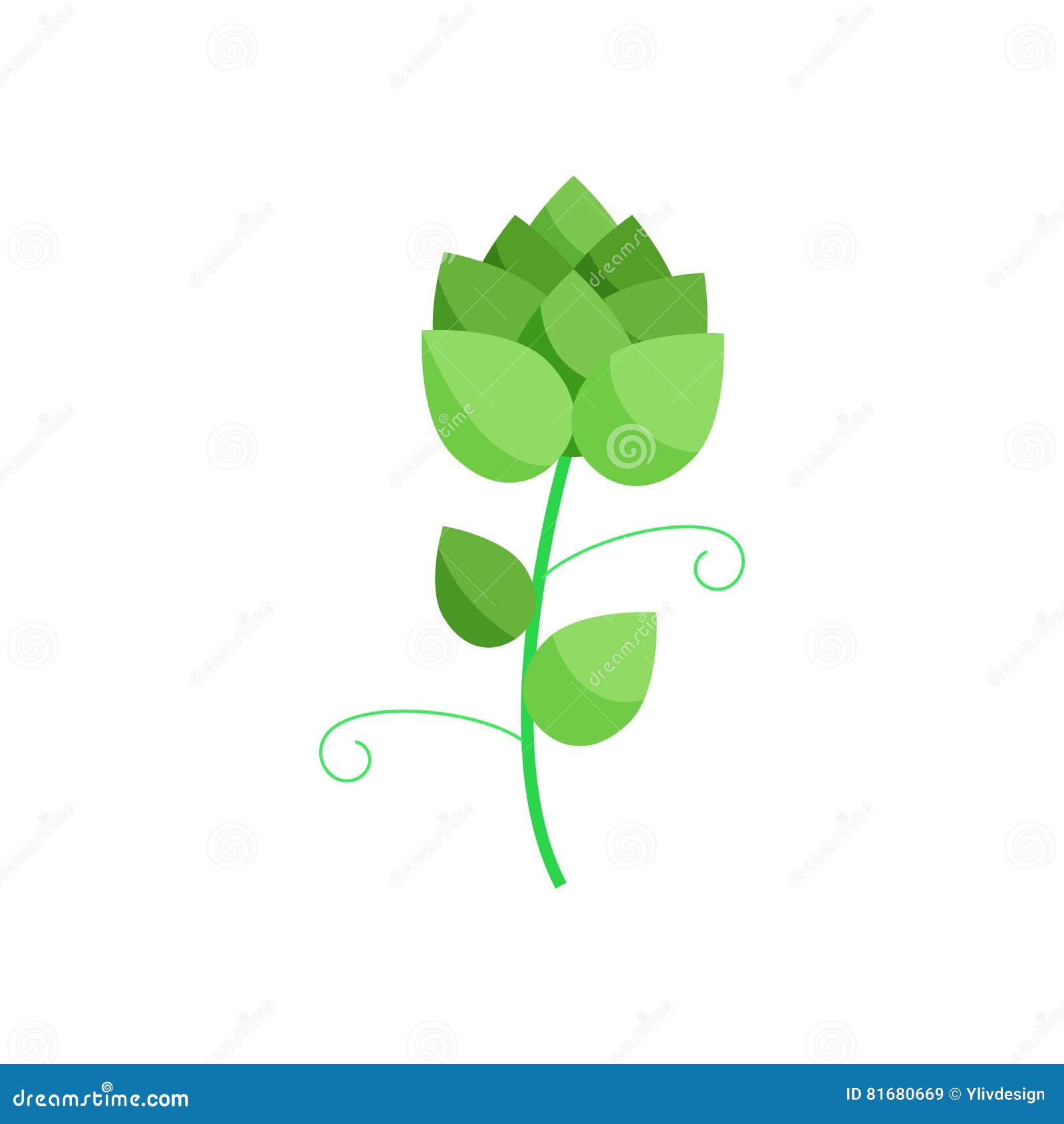 Branch of Hops Icon in Cartoon Style Stock Vector - Illustration of ...