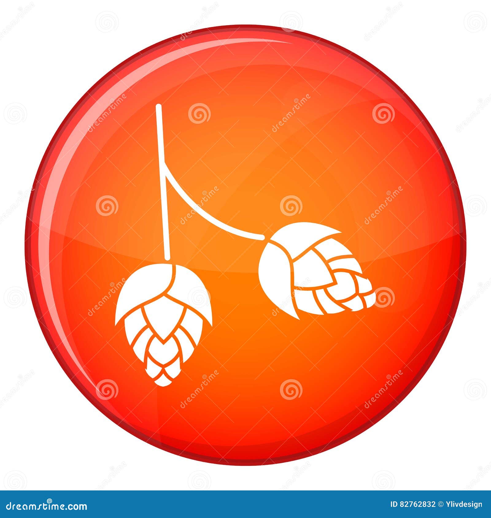 Branch of Hops Icon, Flat Style Stock Vector - Illustration of healthy ...