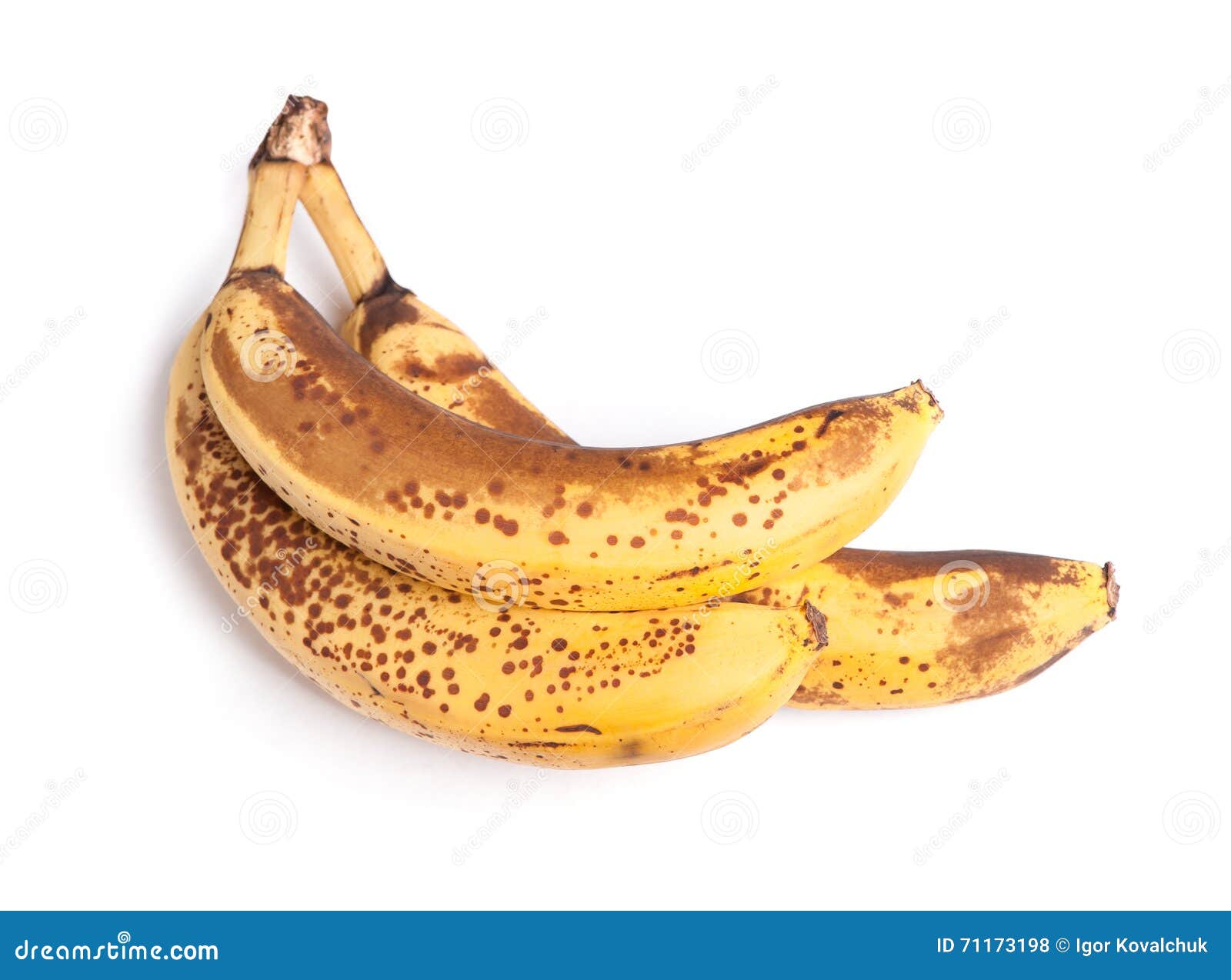 Overripe Bananas On A White Background. Close-up Of A Half-peeled ...