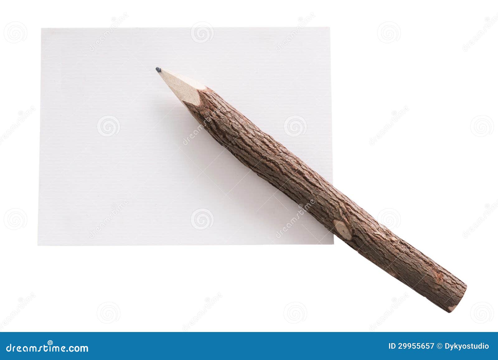 Branch Pencil on White Paper Stock Image - Image of cracked, branch ...