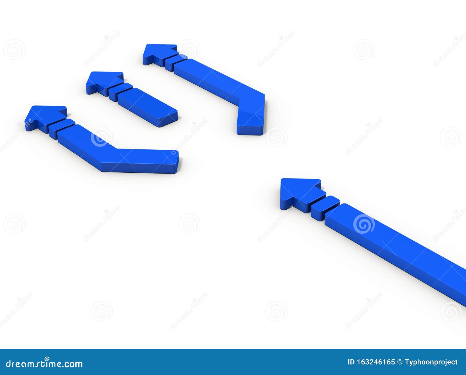 A Branch Point that Branches into Multiple Routes. White Background ...