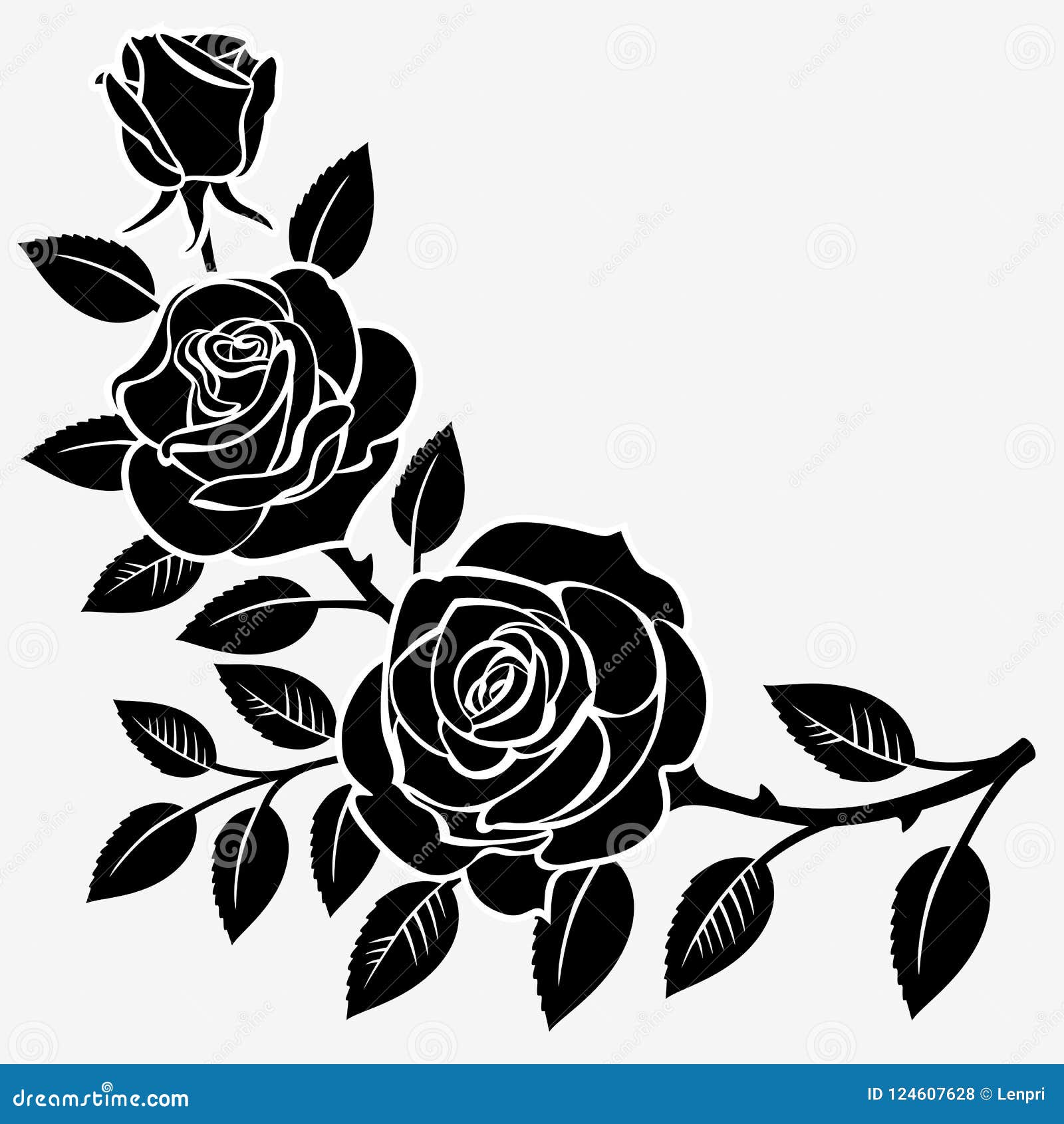 The Branch Of Roses Vector Illustration | CartoonDealer.com #70411954