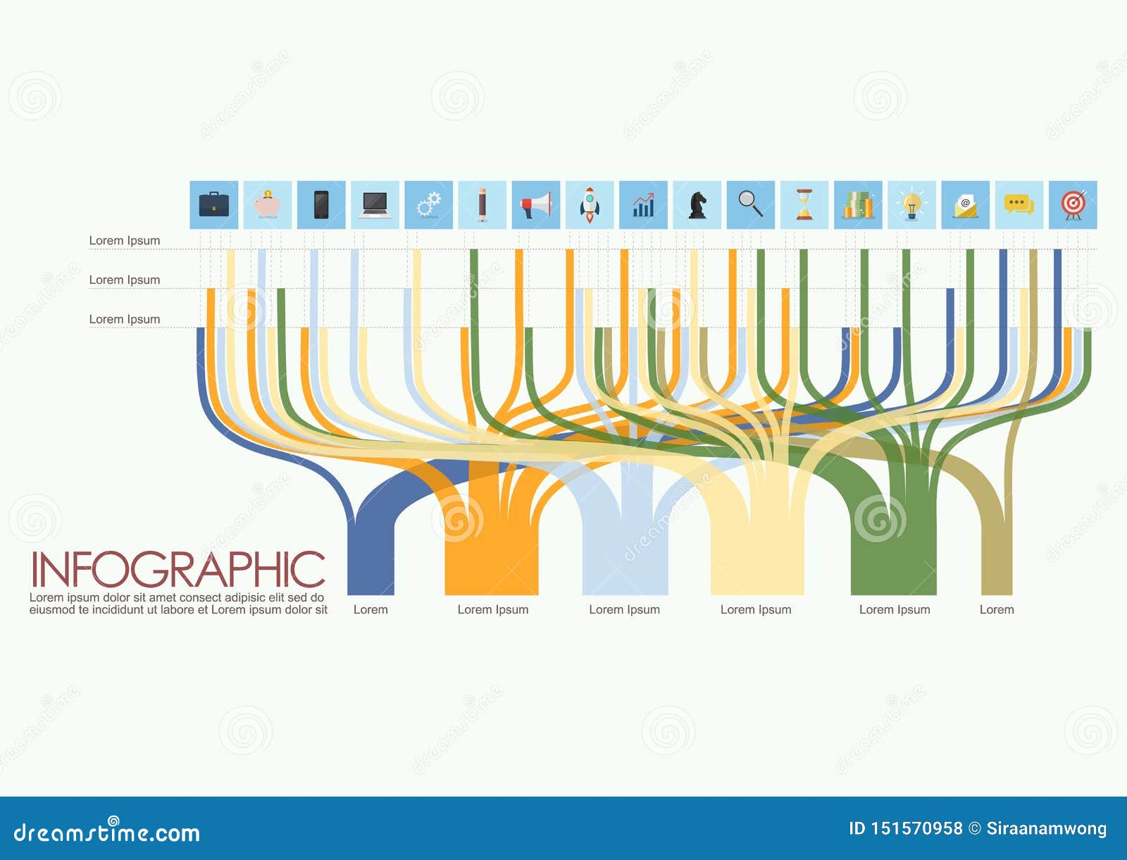 Branch Tree Bar Infographic Template Stock Vector - Illustration of ...