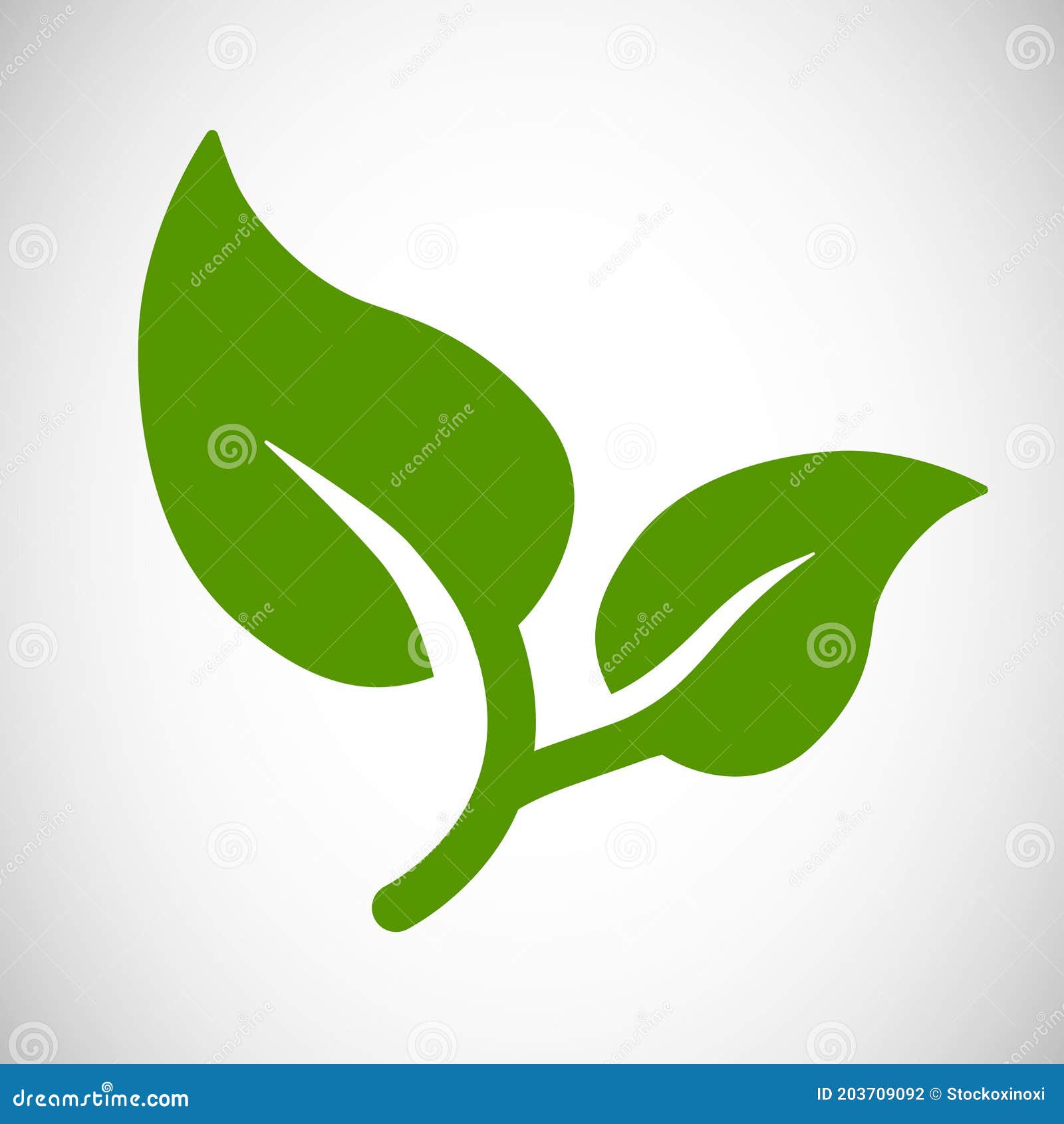 Branch with Two Leaves Icon Stock Vector - Illustration of growing ...
