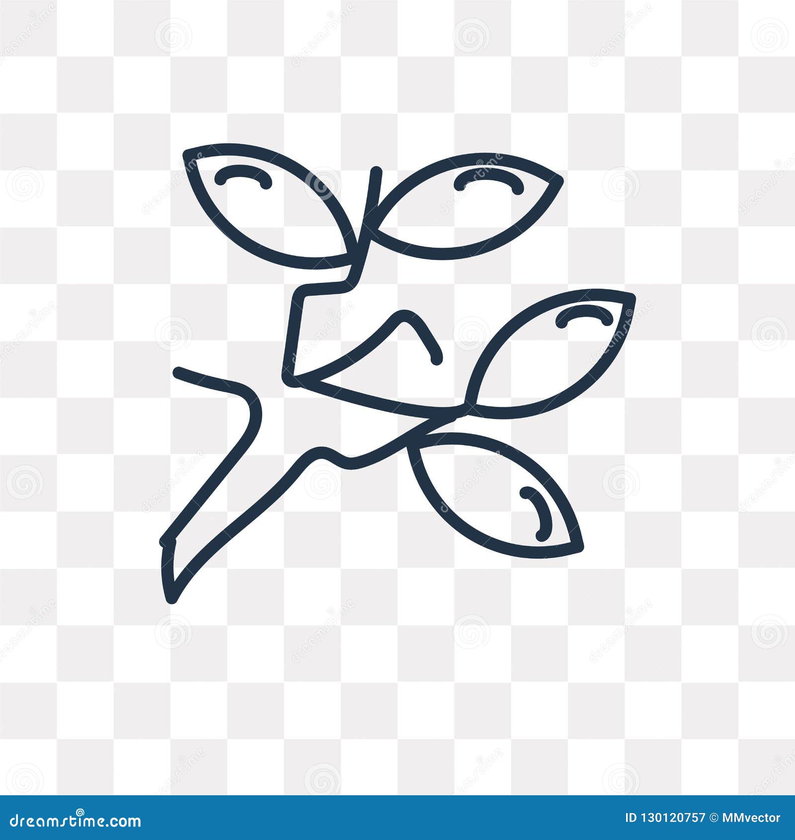 Branch Vector Icon Isolated on Transparent Background, Linear Br Stock ...