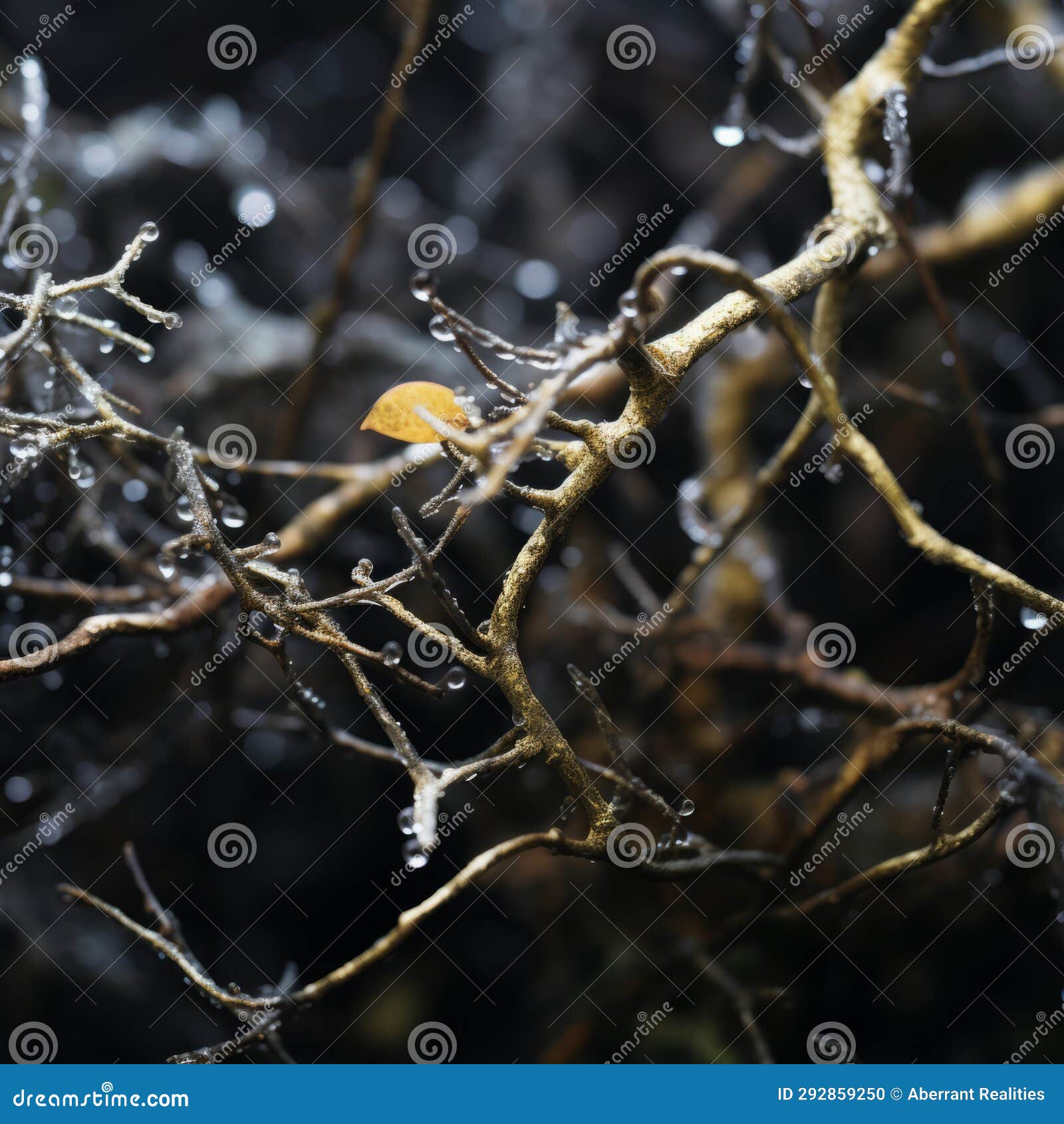 A Branch with Water Droplets on it Stock Illustration - Illustration of ...