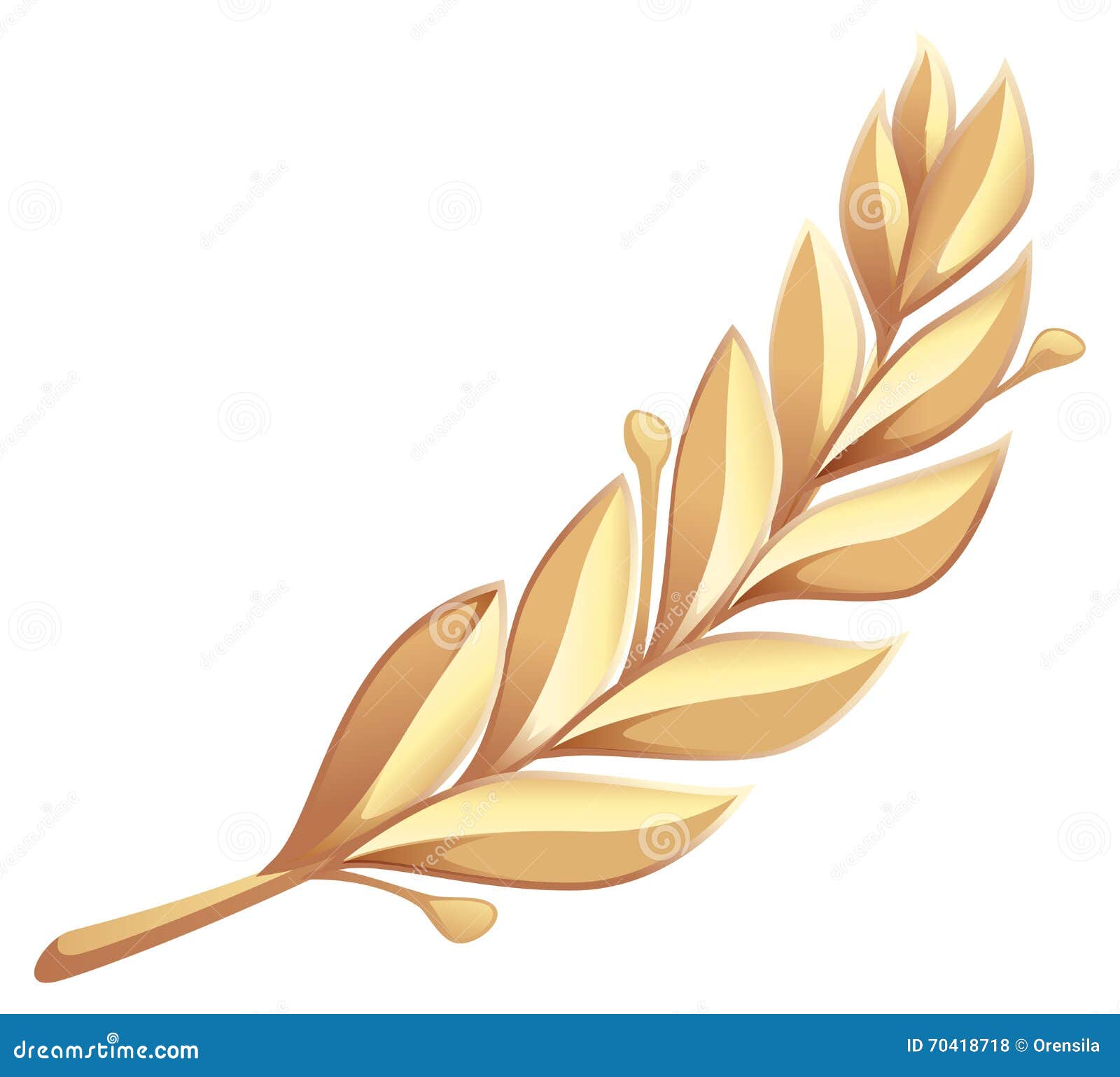 Branche d'or de laurier illustration de vecteur. Illustration du blanc ...