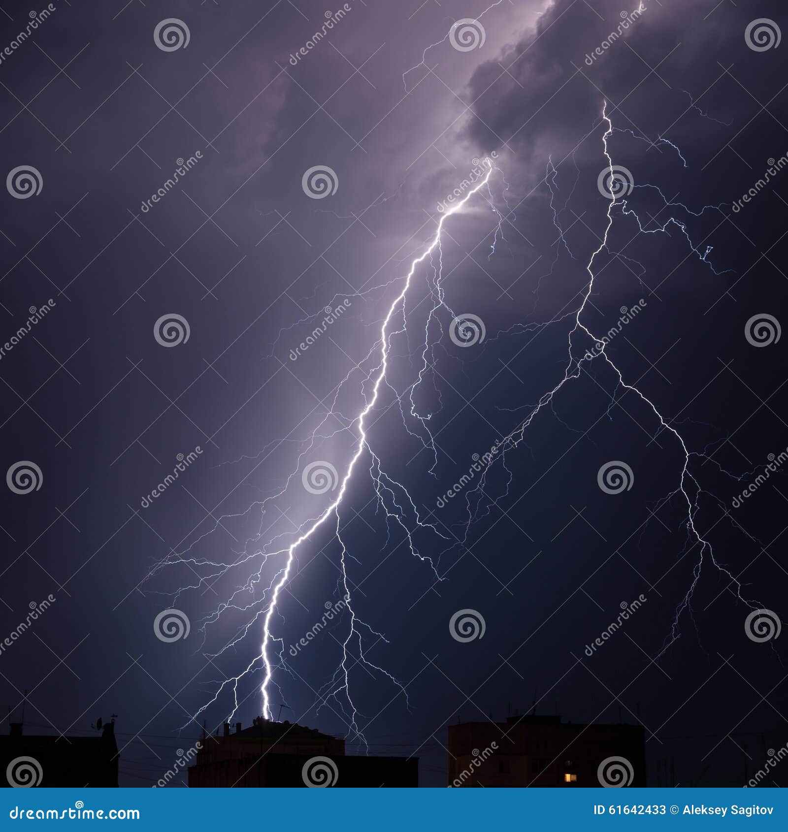 Branched lightning stock image. Image of light, powerful - 61642433