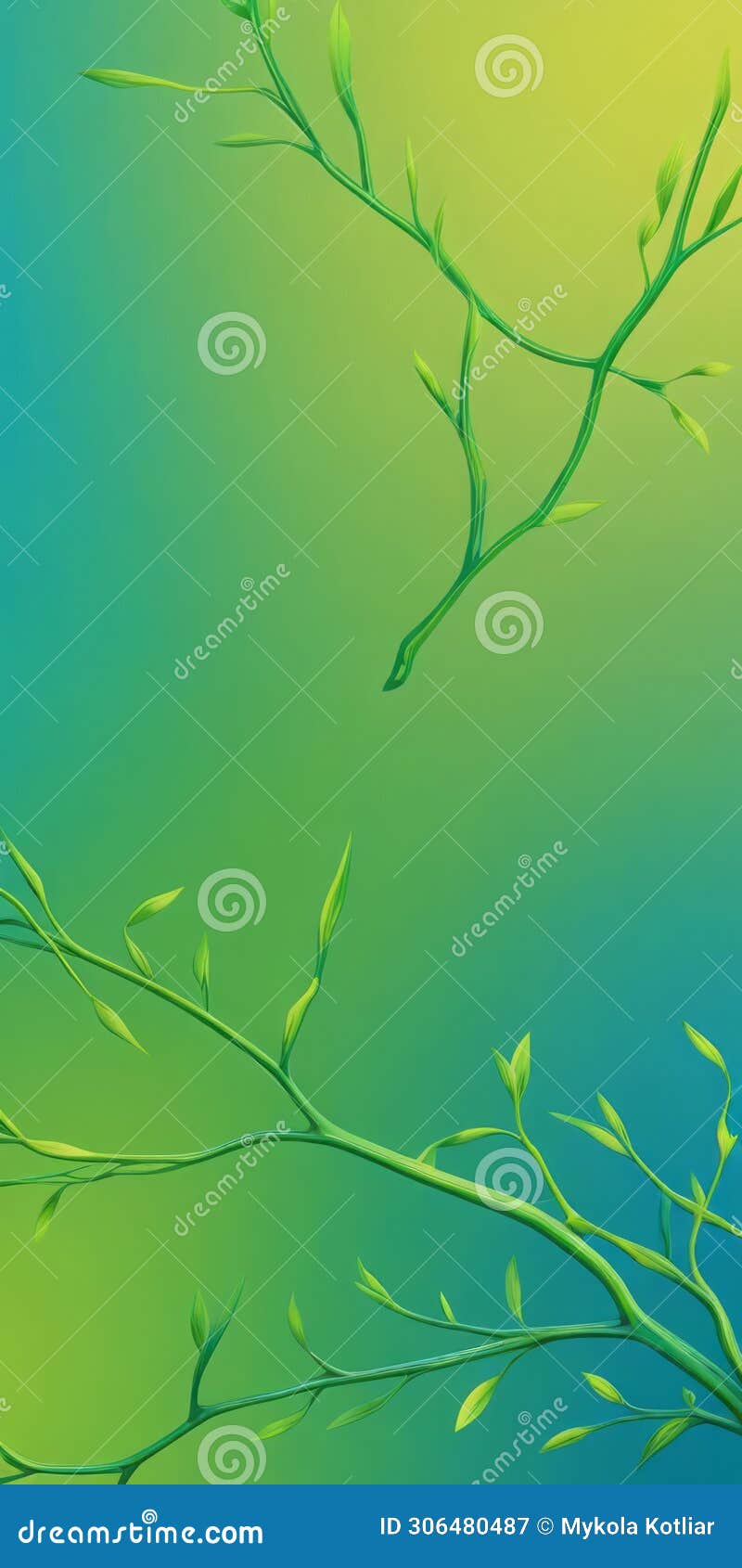 Branched Shapes in Lime and Cyan Stock Image - Image of branched ...