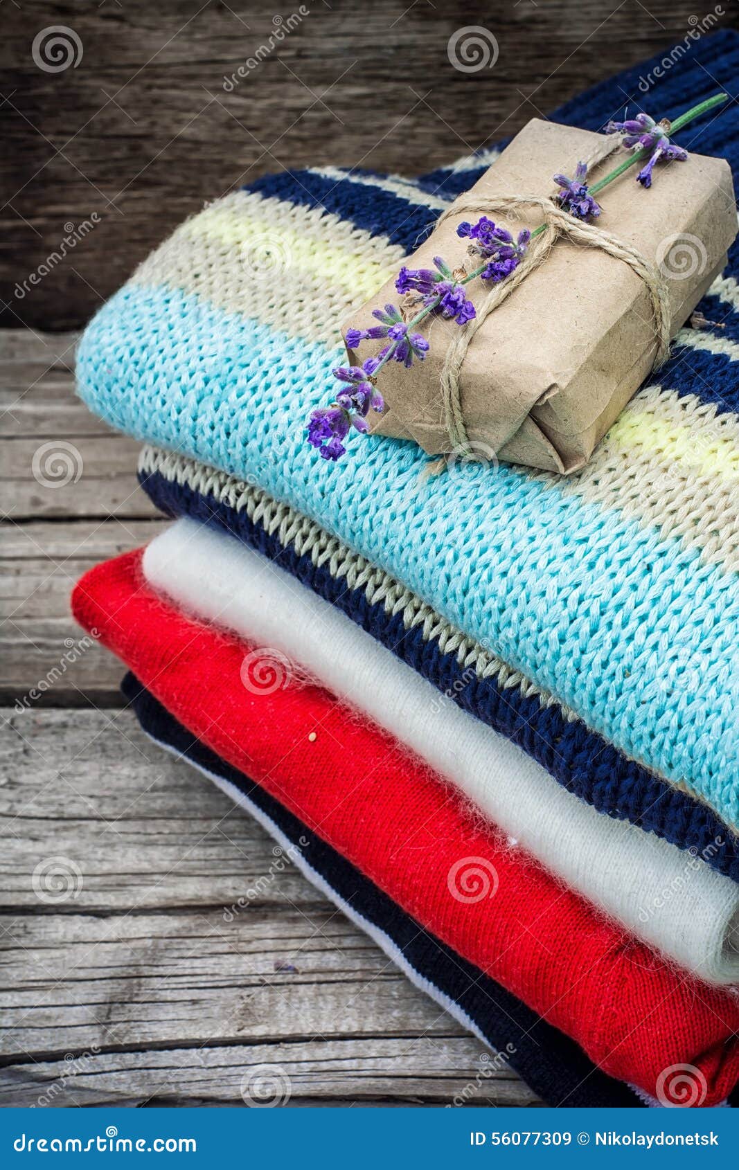 Branches of Blooming Lavender and Wool Items Stock Image - Image of ...