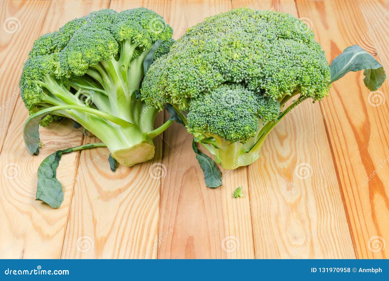 Branches of Broccoli on a Wooden Rustic Table Stock Photo - Image of ...