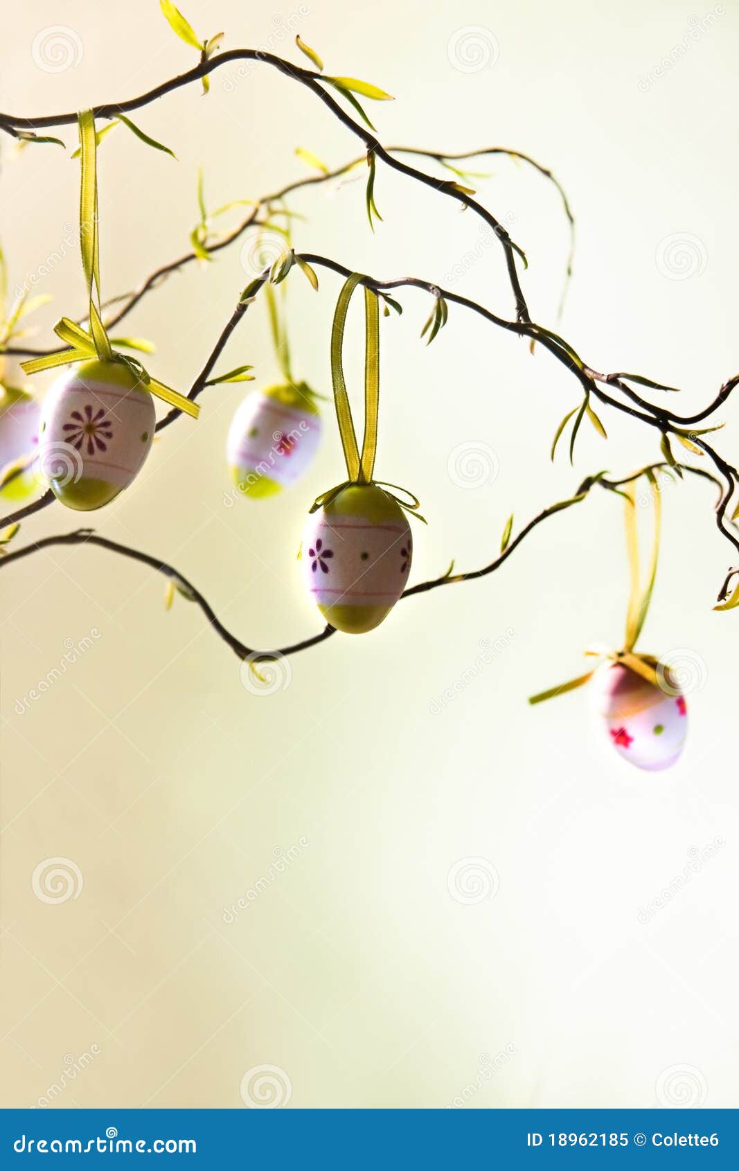 Branches with Easter Egg Decoration Stock Image - Image of leaves ...