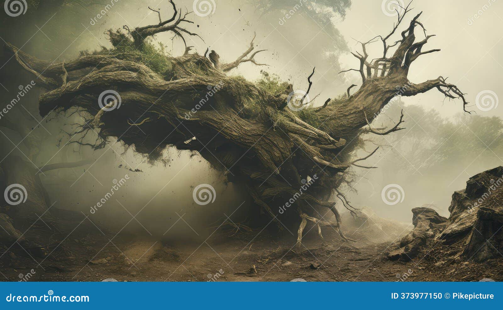 Falling Tree Icon In Cartoon Style Isolated On White Background ...