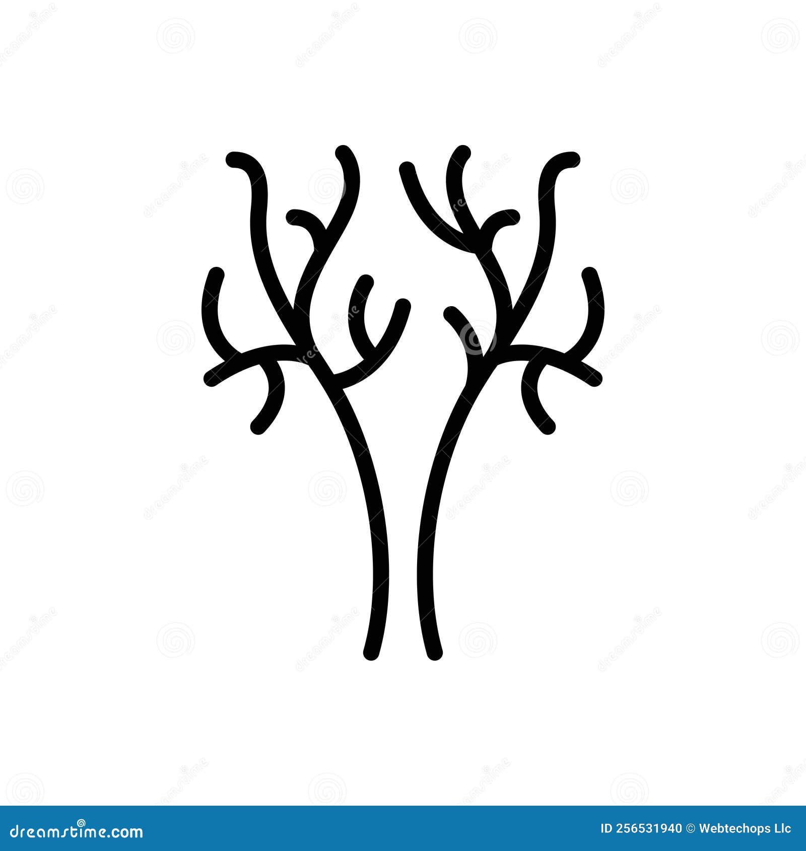 Black Line Icon for Branches, Leaf and Plant Stock Vector ...