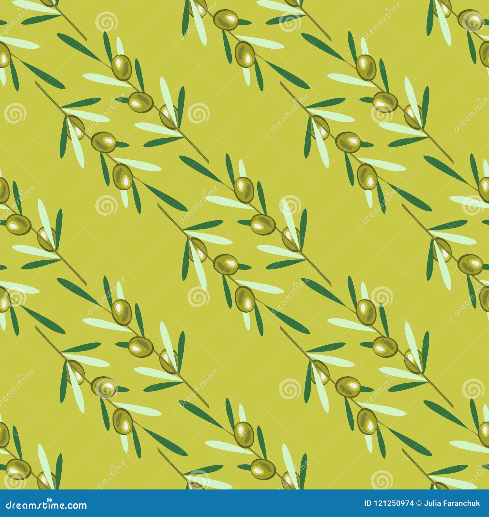 Branches of Olive Tree. Seamless Pattern Stock Illustration ...