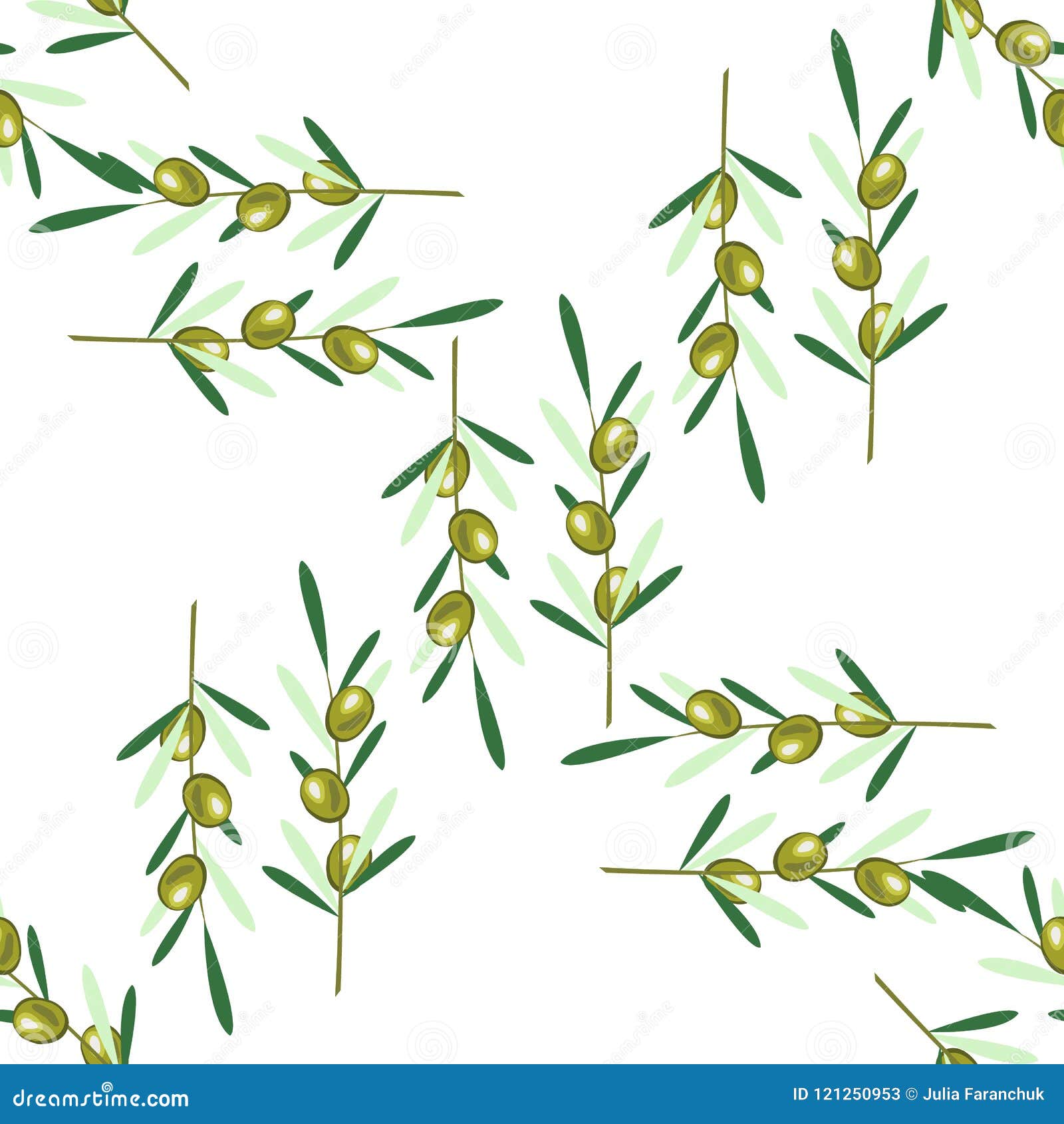 Branches of Olive Tree. Seamless Pattern Stock Illustration ...