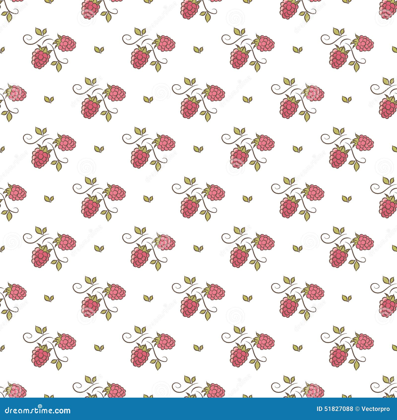 Branches Of Raspberry Pattern Stock Vector - Image: 51827088