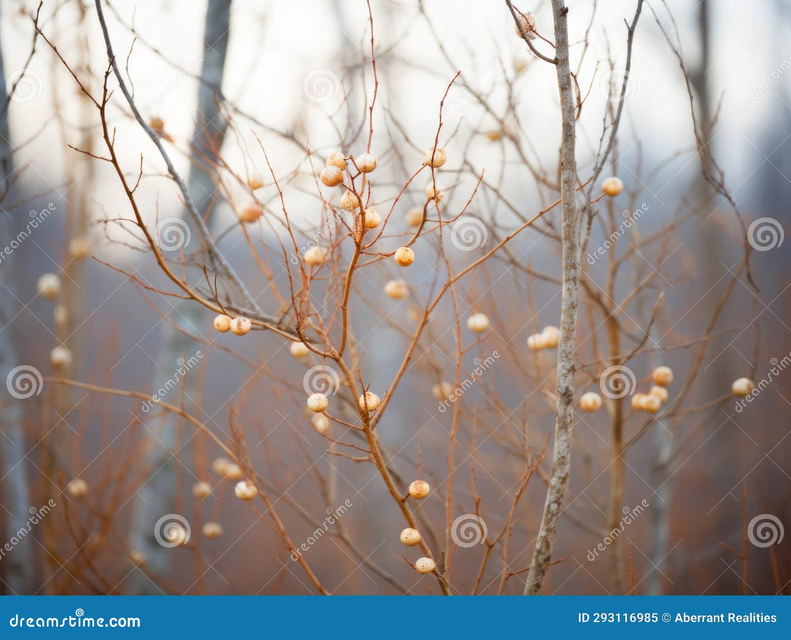 Branches with Small White Berries on Them in the Woods Stock ...