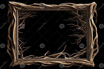 Branches of Tree Roots Frame an Empty Frame Stock Illustration ...