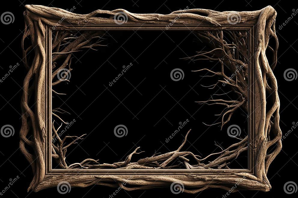 Branches of Tree Roots Frame an Empty Frame Stock Illustration ...