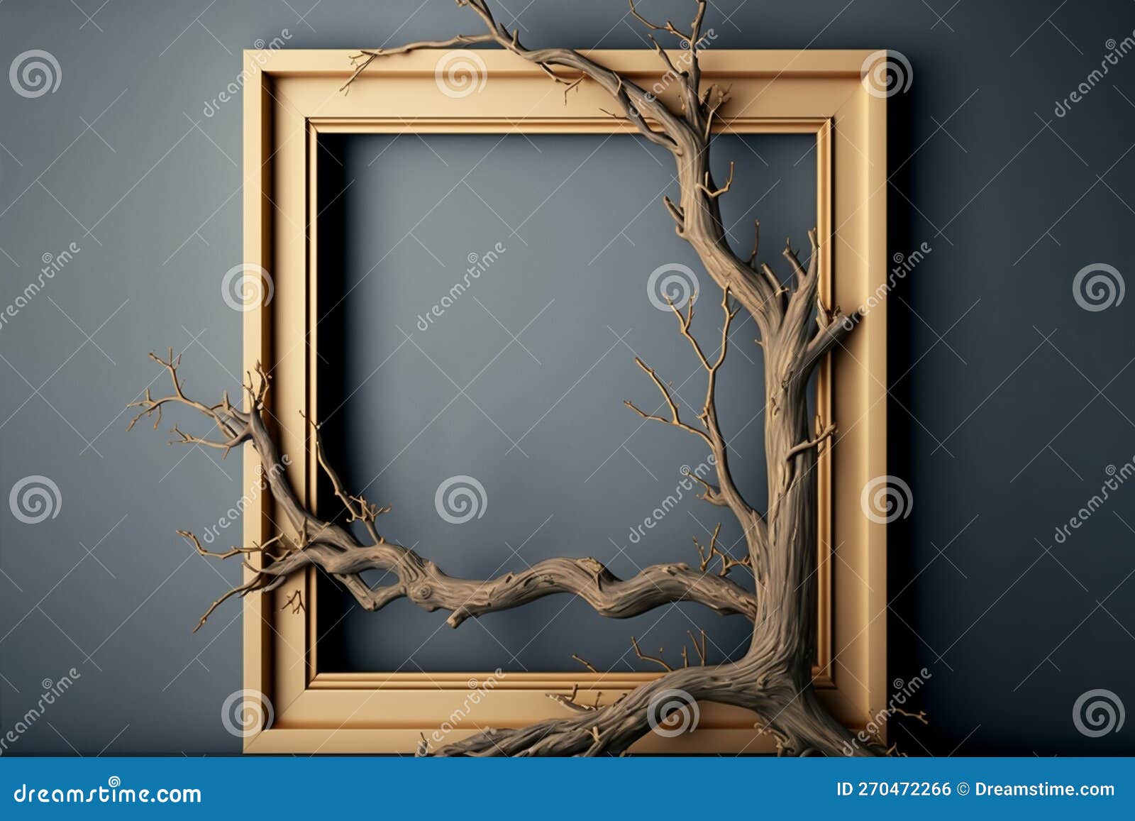 Branches of Tree Roots Frame an Empty Frame. AI Generated Stock ...
