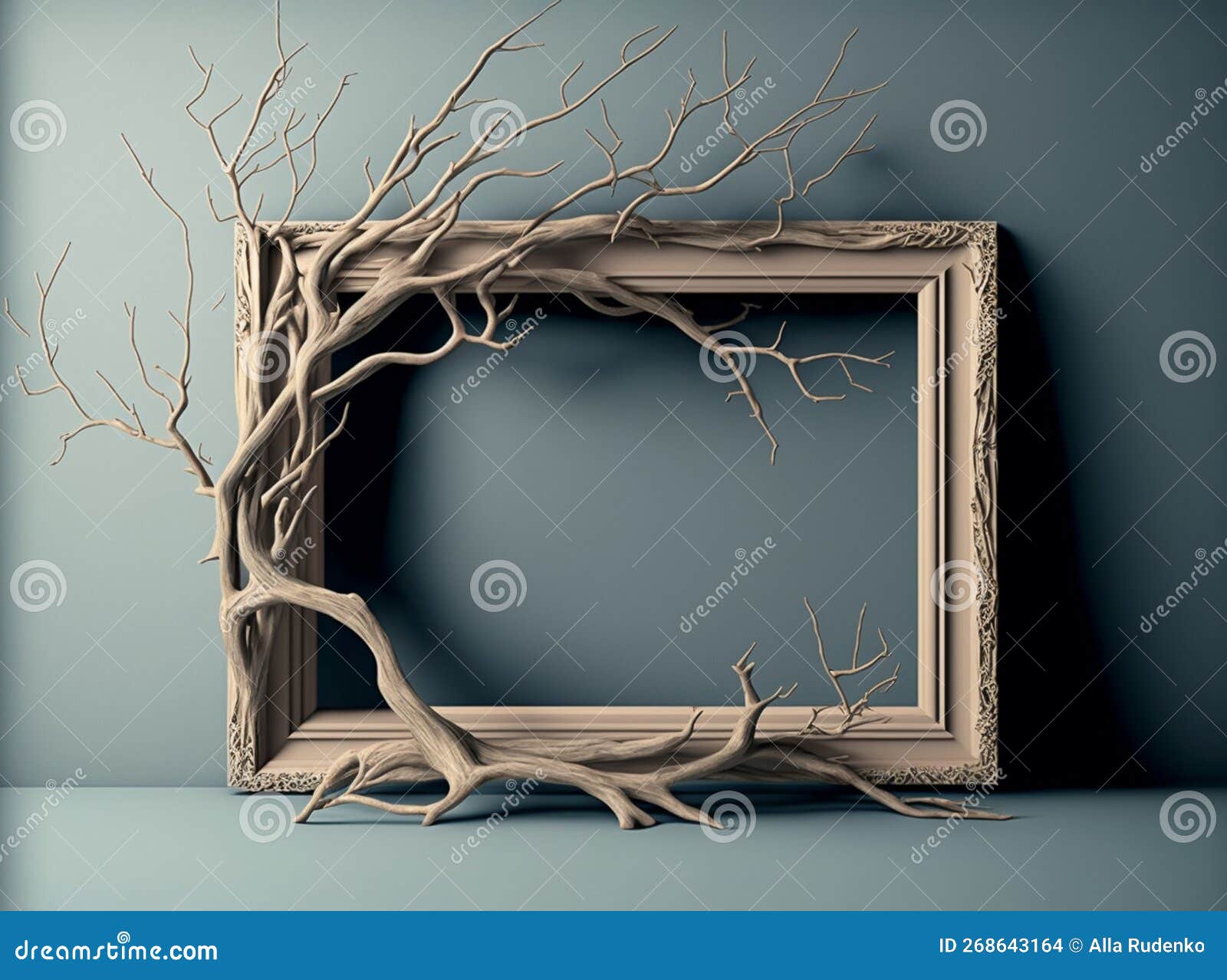 Branches of Tree Roots Frame an Empty Frame. AI Generated Stock ...