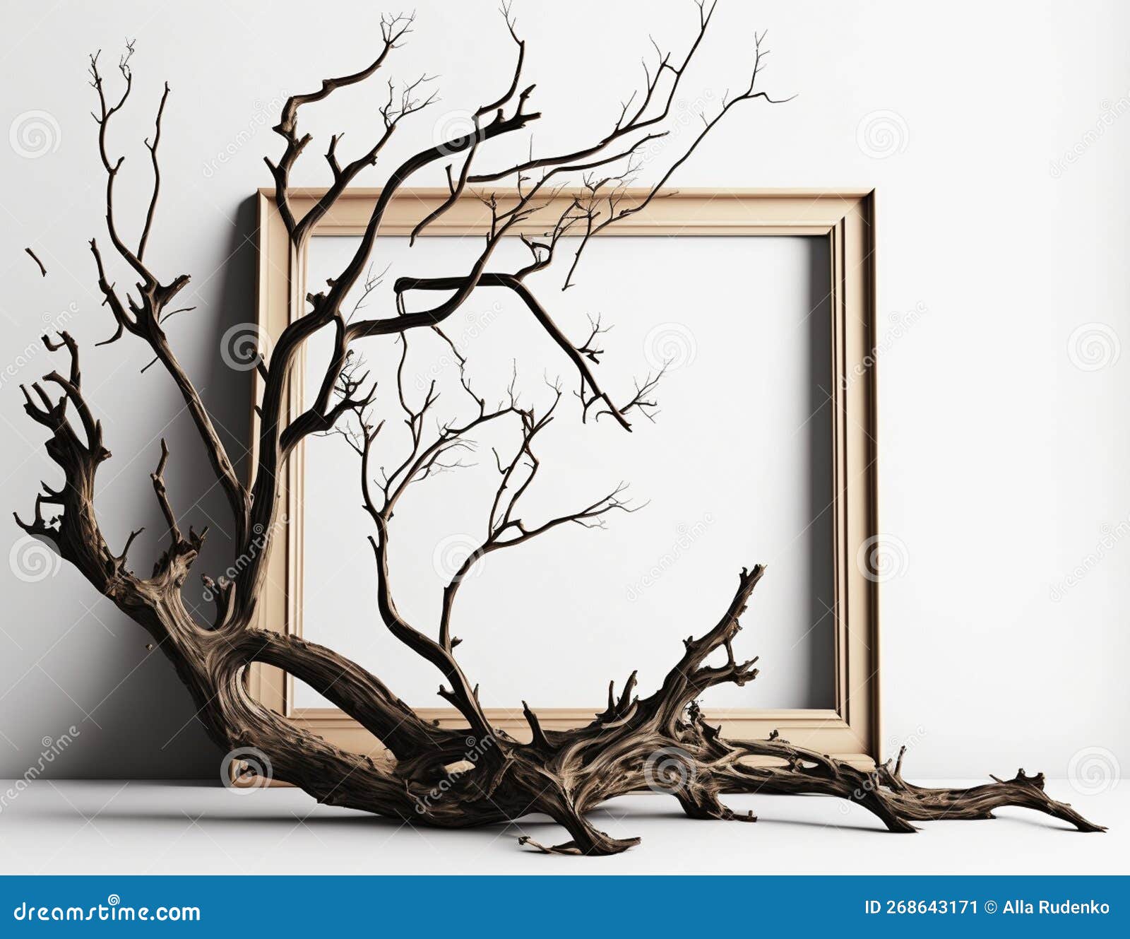 Branches of Tree Roots Frame an Empty Frame. AI Generated Stock ...