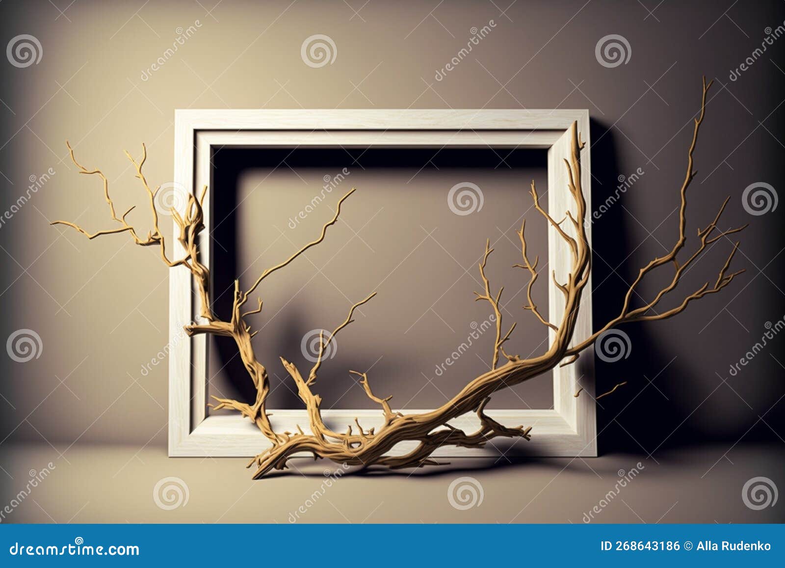 Branches of Tree Roots Frame an Empty Frame. AI Generated Stock ...