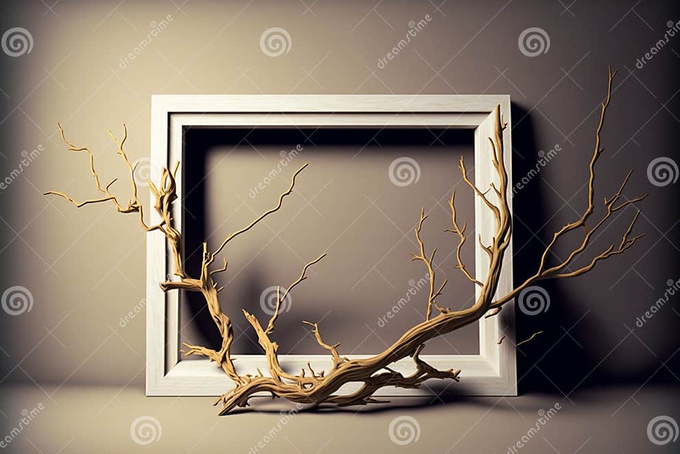 Branches of Tree Roots Frame an Empty Frame. AI Generated Stock ...