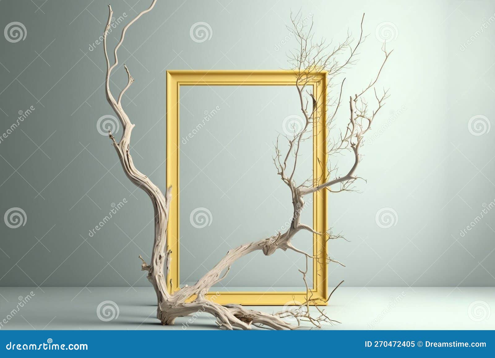 Branches of Tree Roots Frame an Empty Frame. AI Generated Stock ...