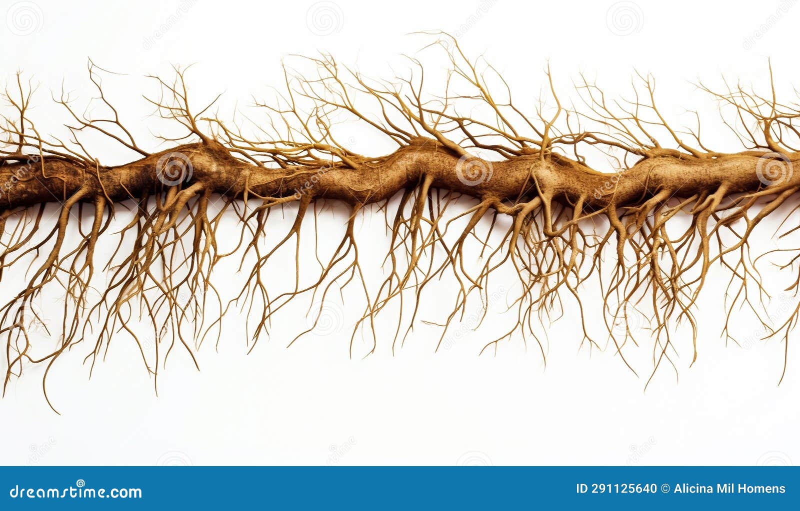 Branches of Tree with Roots Isolated on White Background. AI Generated ...