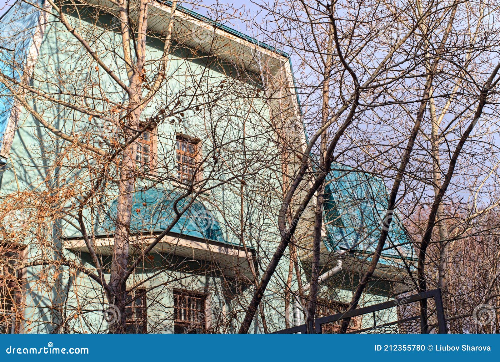 Branches of Trees without Leaves on the Background of an Old Brick ...