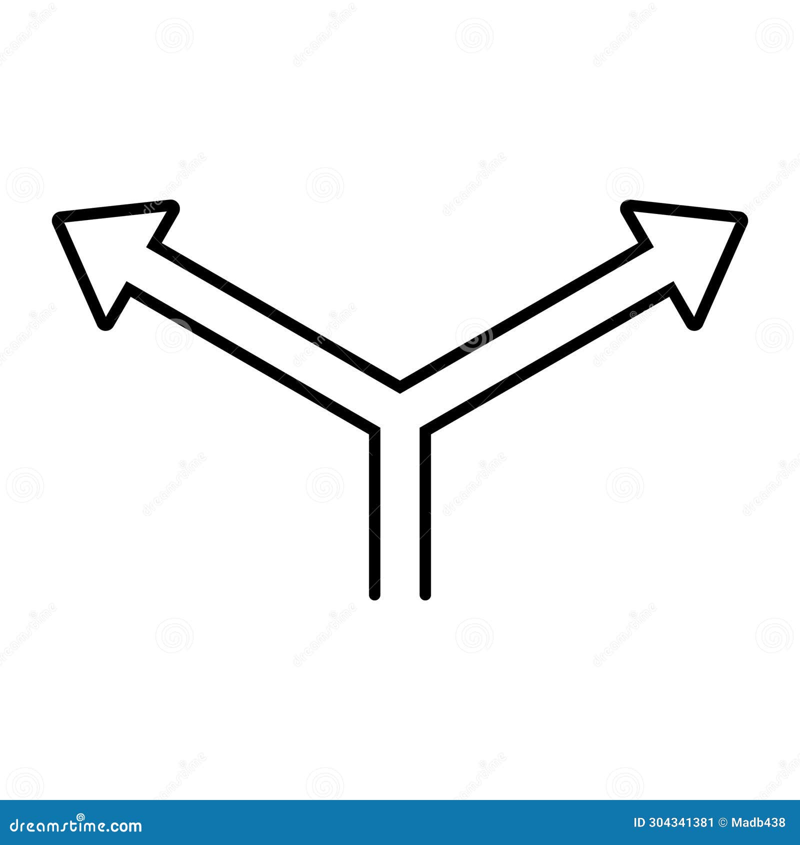 Branching Arrows Icon Design in Linear Style. Stock Vector ...