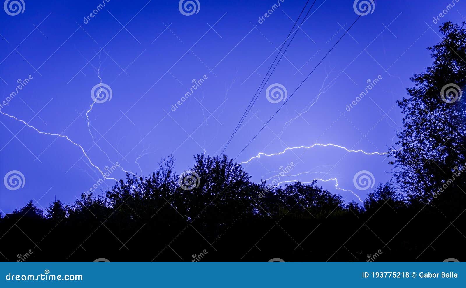 Branching Lightning Strikes Stock Photo - Image of night, excitement ...
