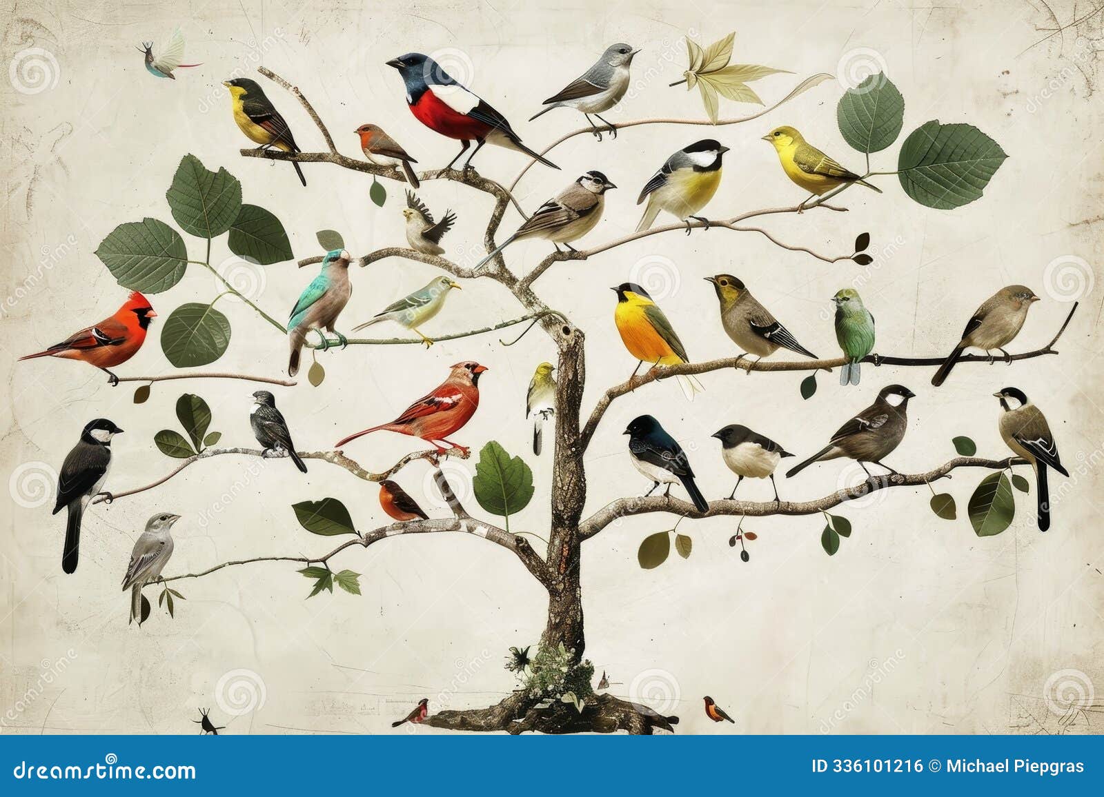 A Branching Tree Diagram Depicting the Evolution of Different Birds ...