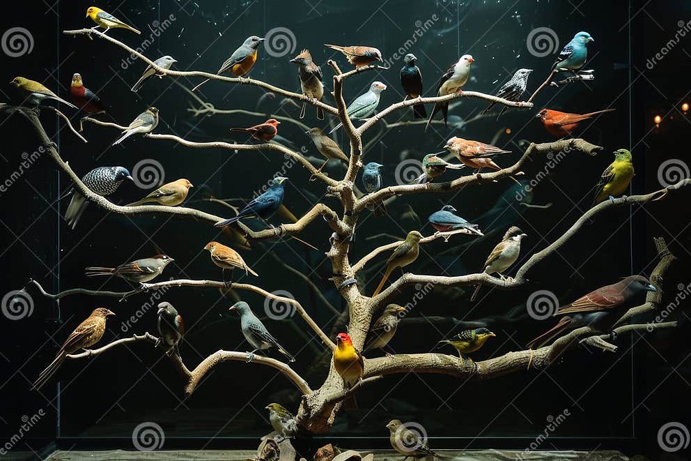 A Branching Tree Diagram Depicting the Evolution of Different Birds ...