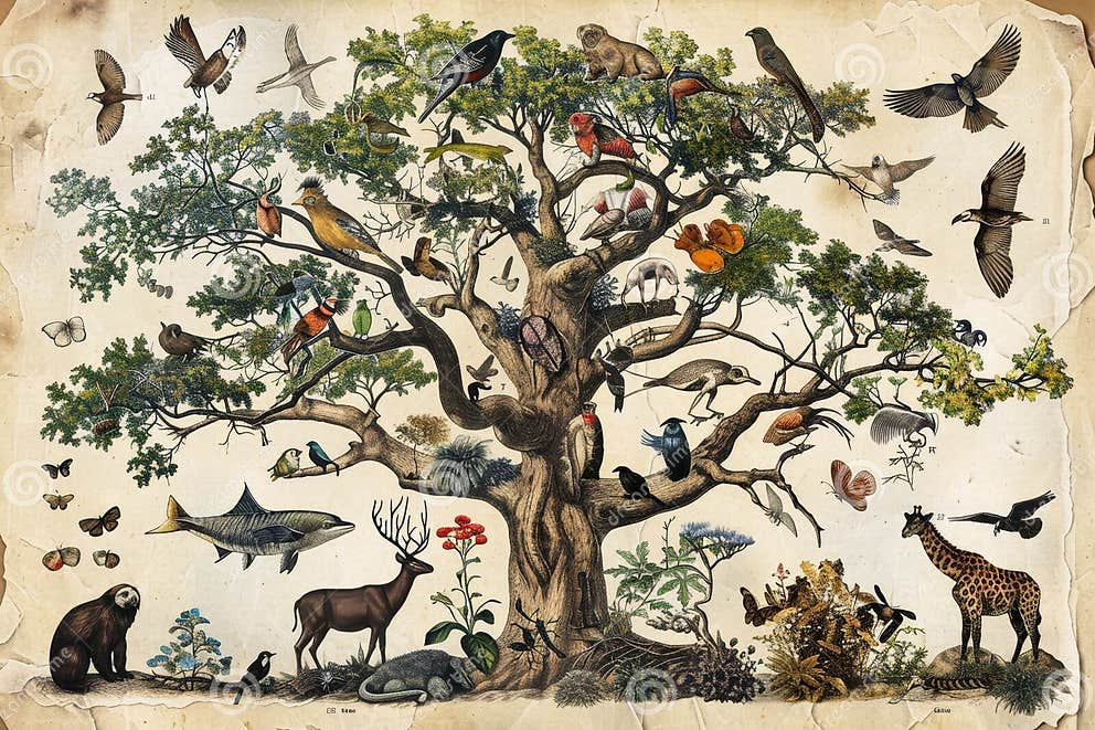 A Branching Tree Diagram Depicting the Evolution of Different Species ...