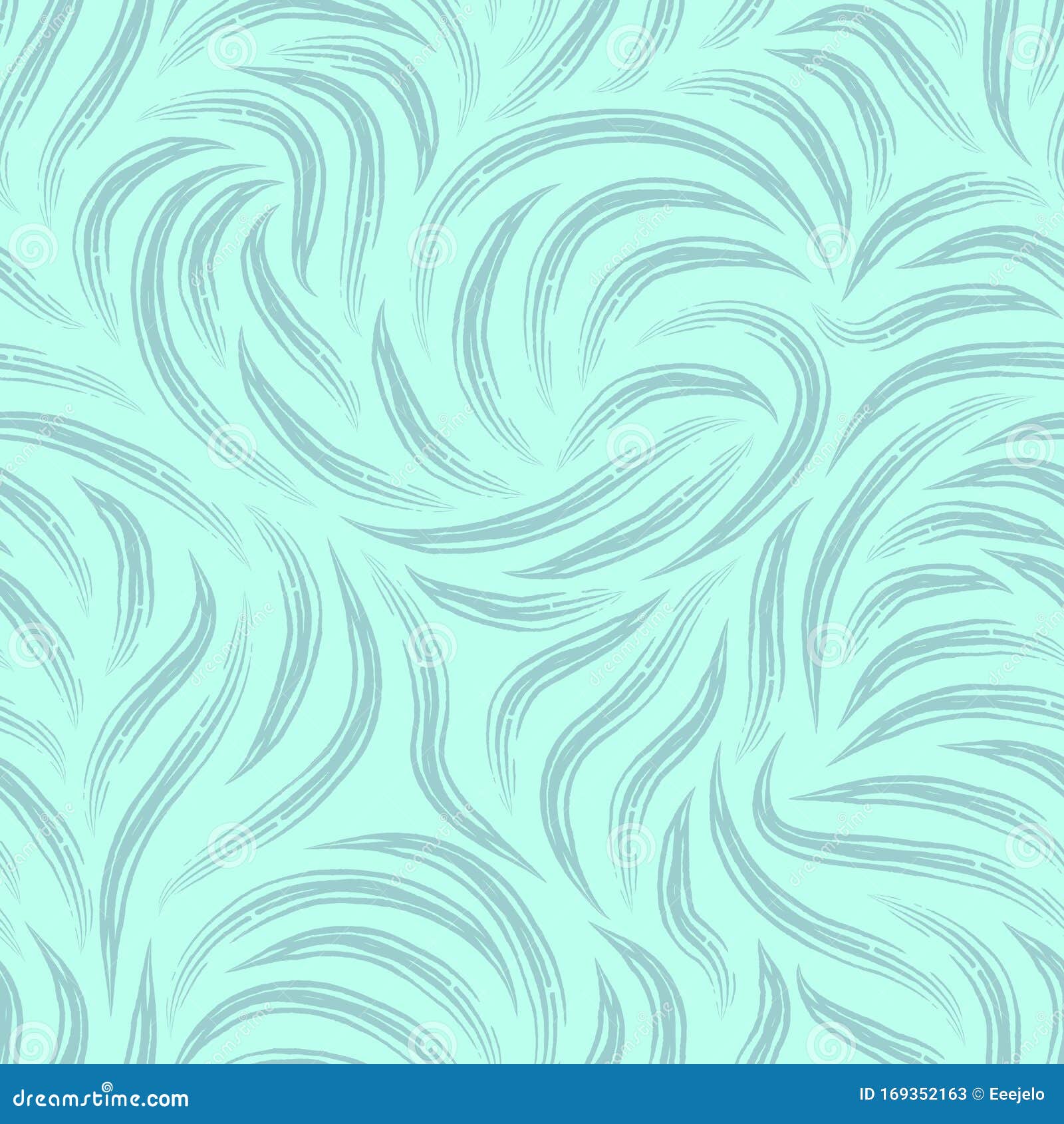 Branching Turquoise Stripes Seamless Pattern. Smooth Lines Texture for ...