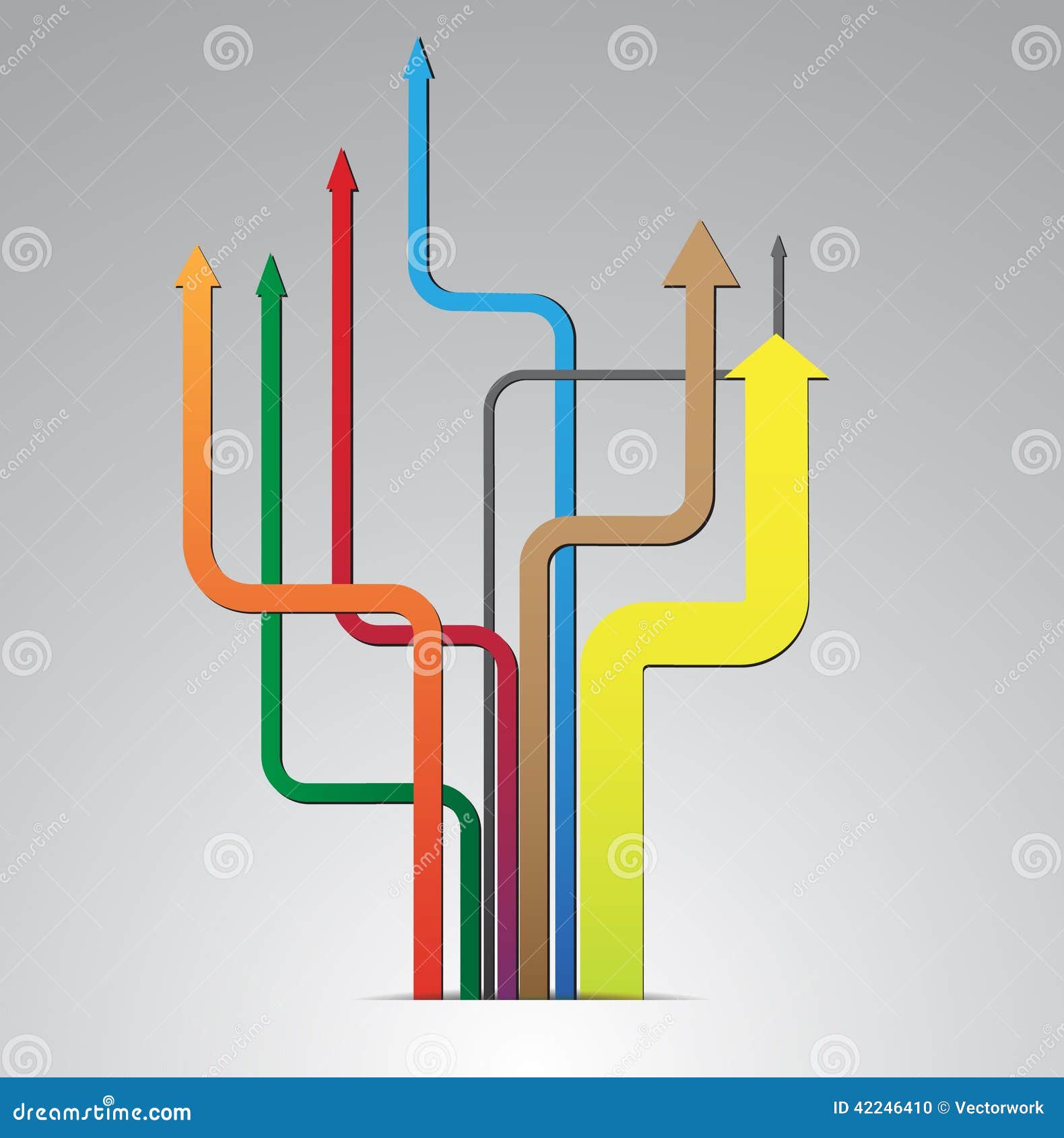 Branching vector arrows stock vector. Illustration of color - 42246410