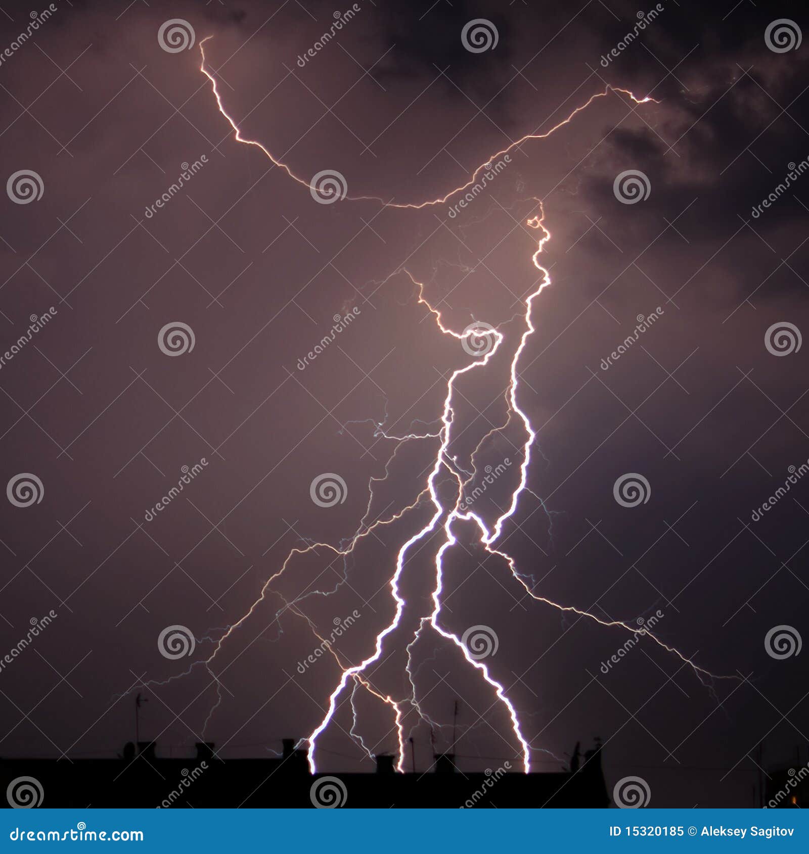 Branchy lightning stock image. Image of bolt, building - 15320185