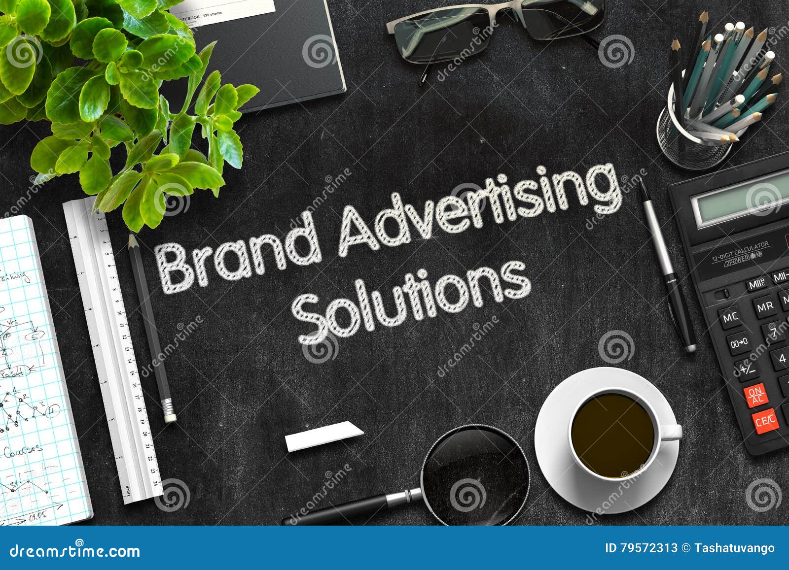 Brand Advertising Solutions Concept. 3D Render. Stock Image - Image of ...