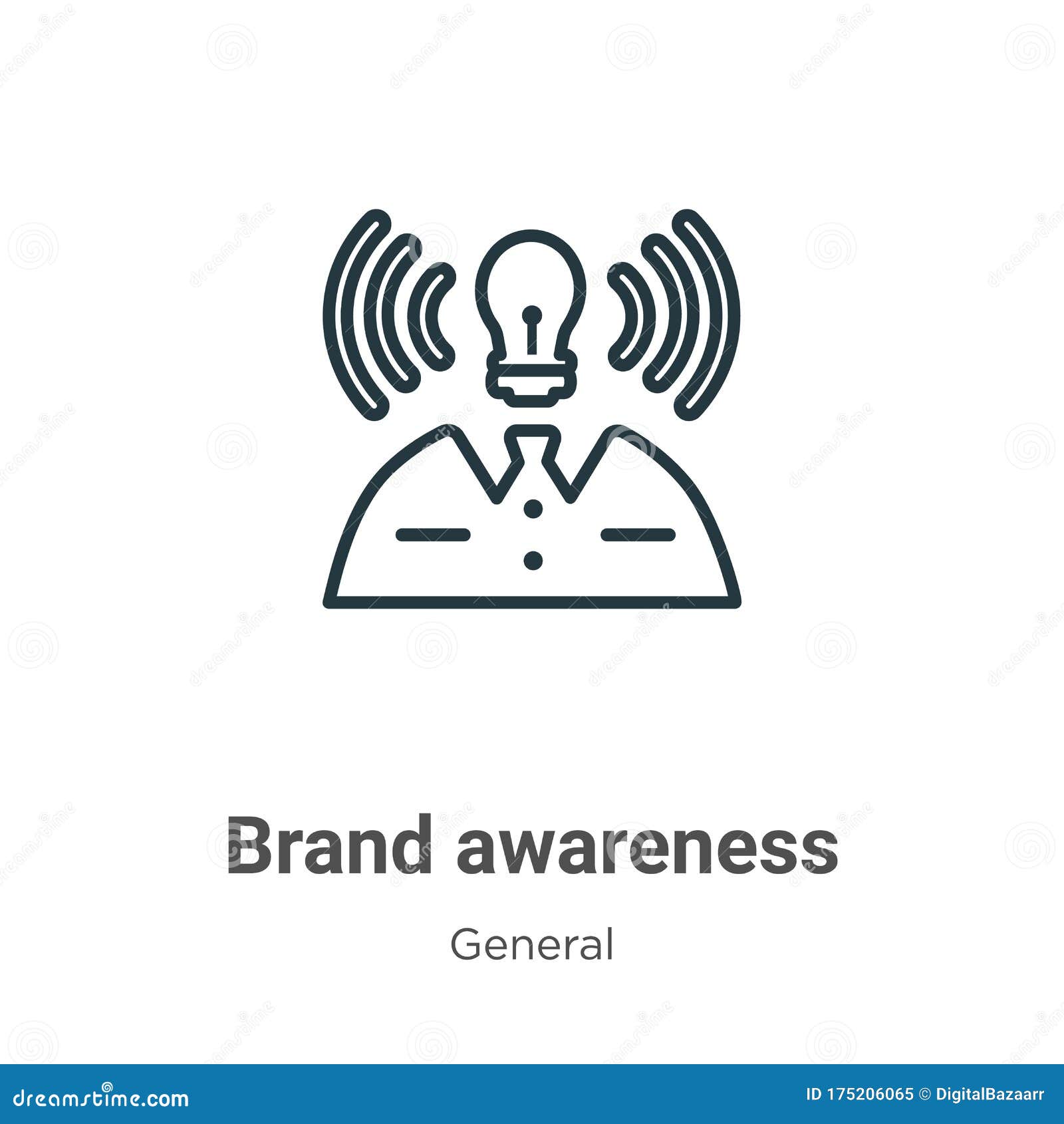 Brand Awareness Outline Vector Icon. Thin Line Black Brand Awareness ...