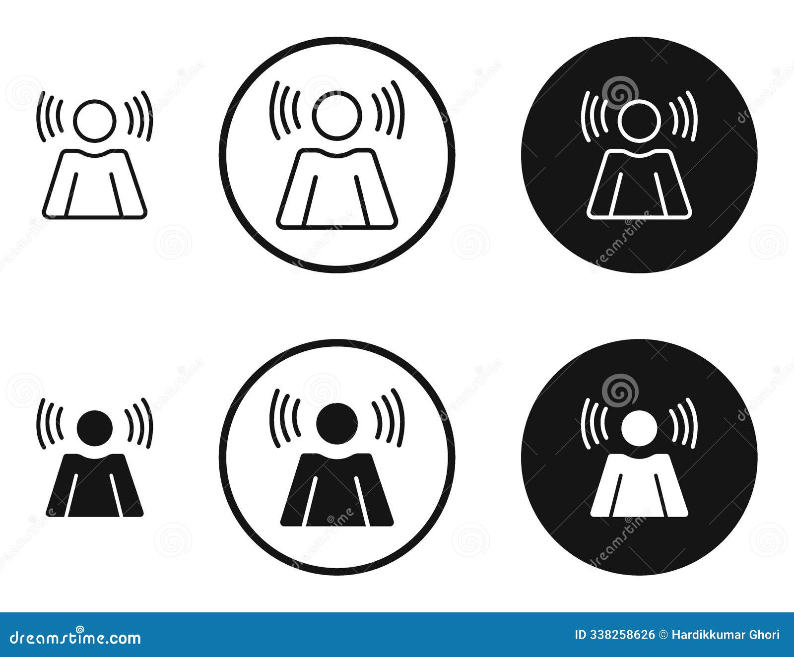 Brand Awareness Vector Icon Set in Black and White Outlines Stock ...