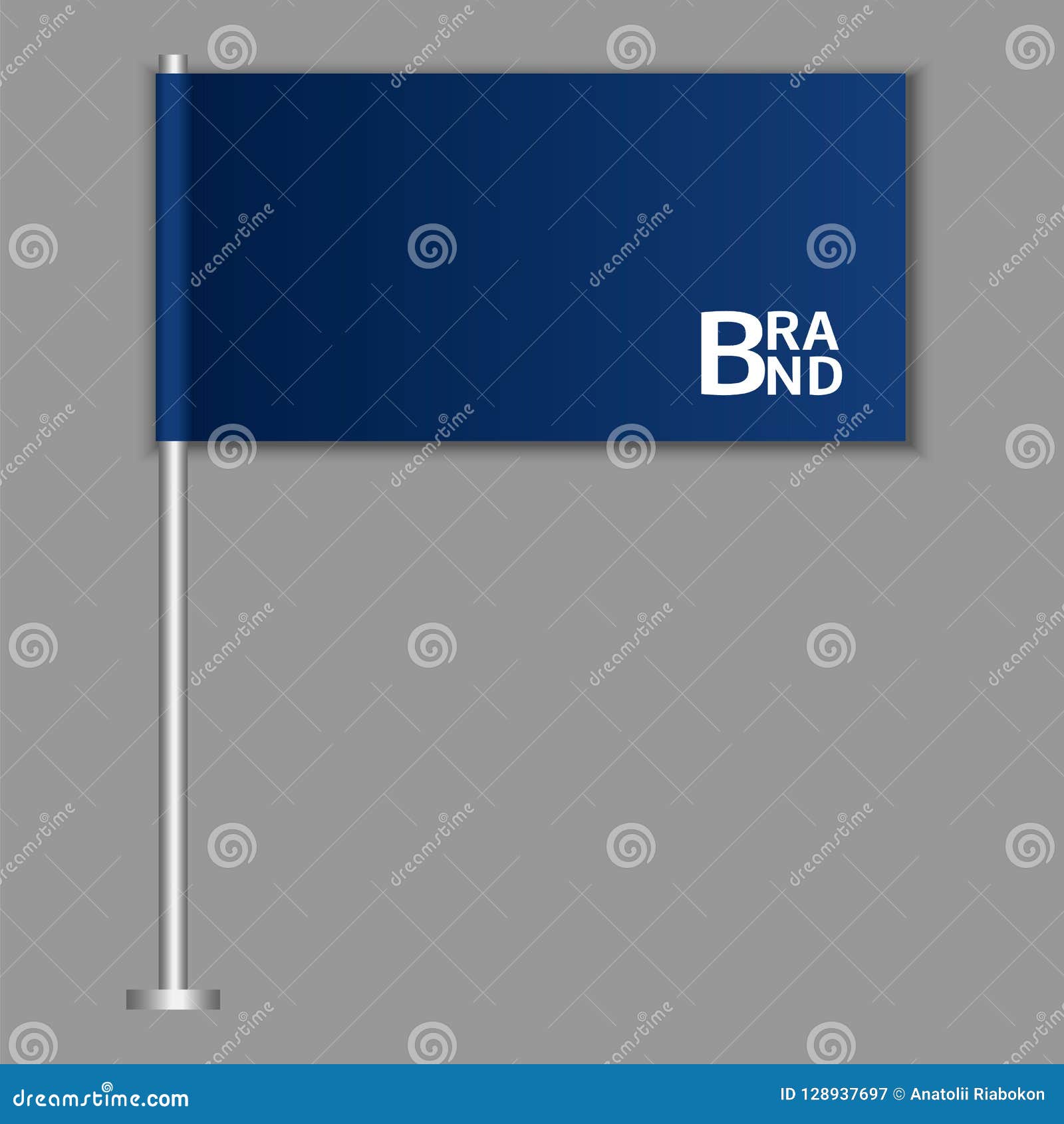 Brand Blue Desktop Flag Icon, Realistic Style Stock Vector ...