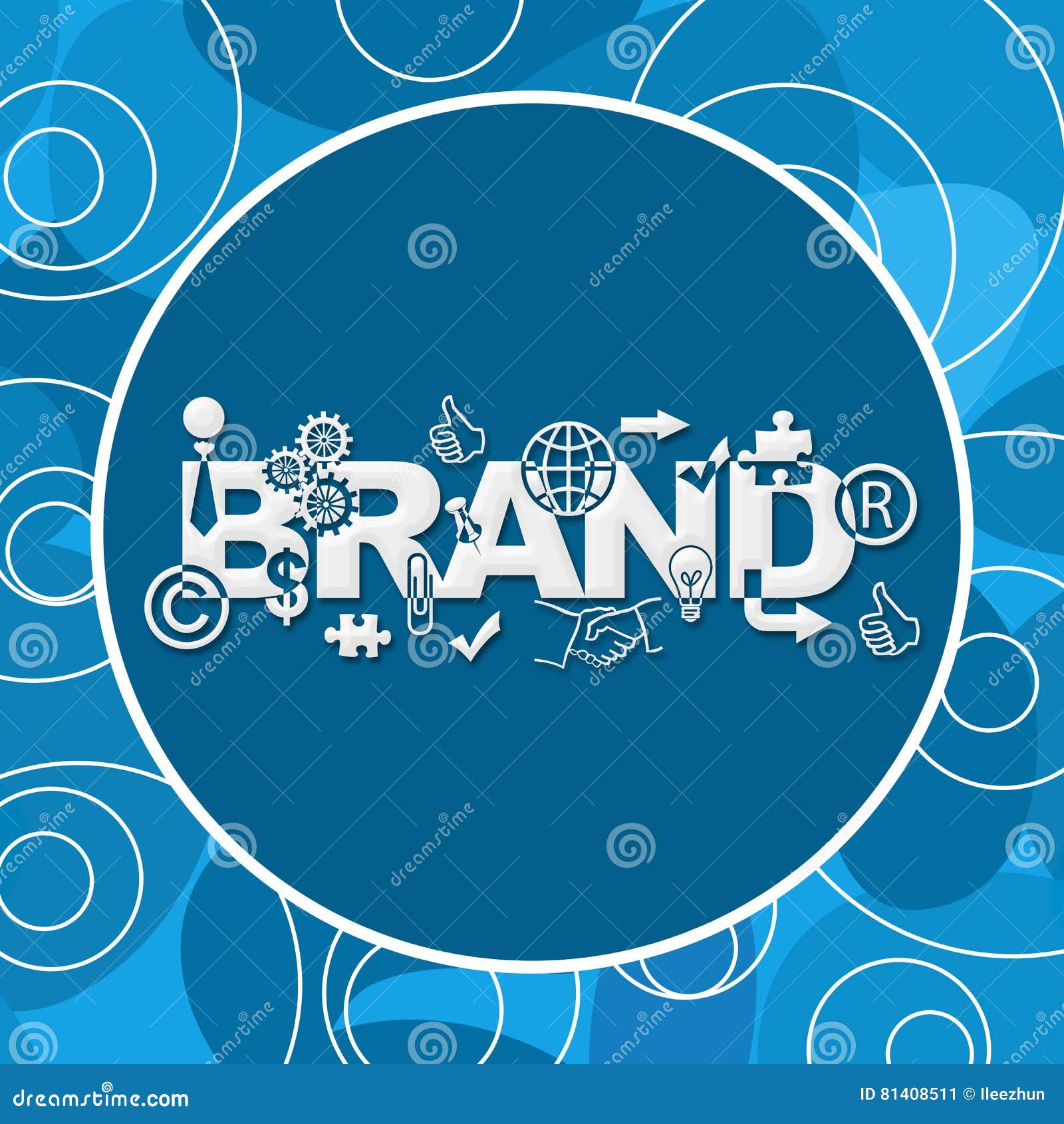 Brand Blue Random Rings Circle Stock Illustration - Illustration of ...