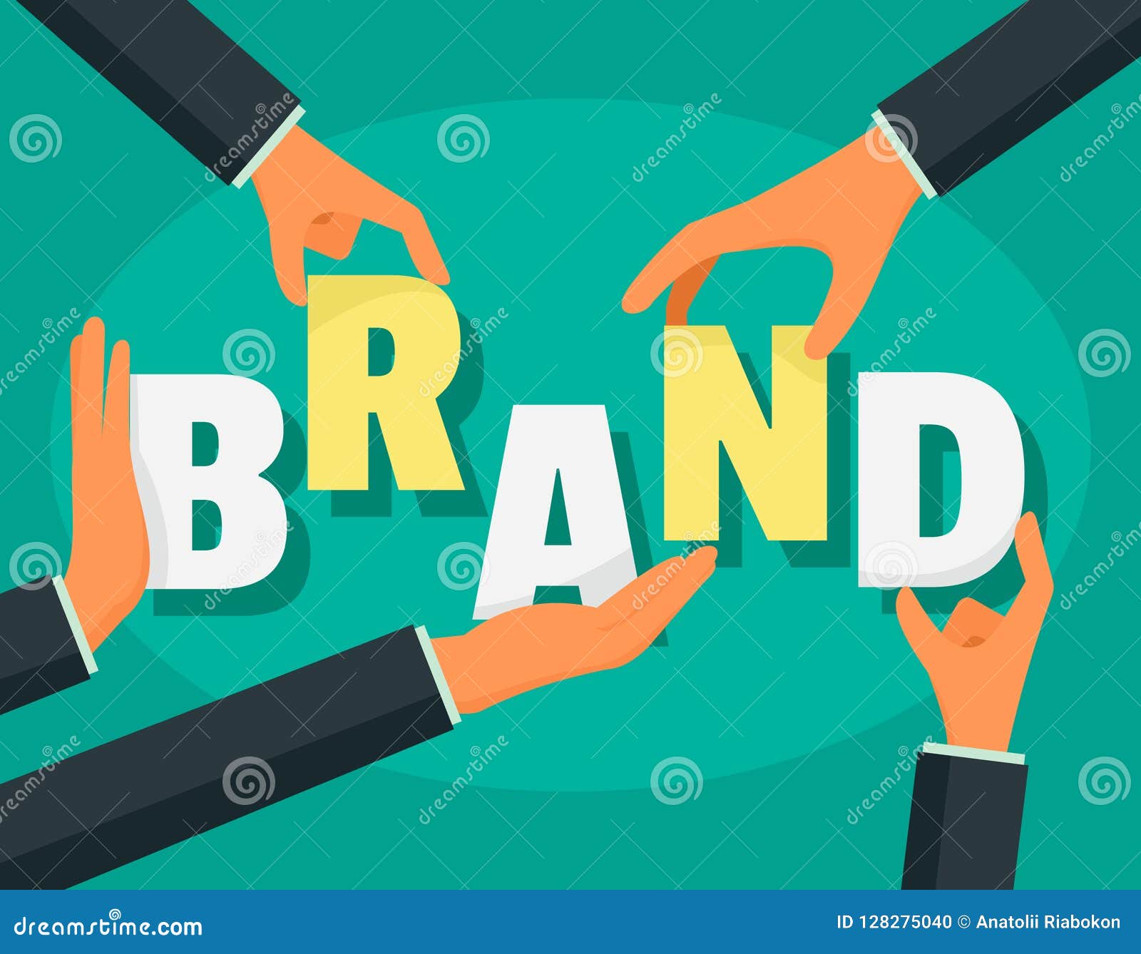 Brand Company Concept Background, Flat Style Stock Vector ...