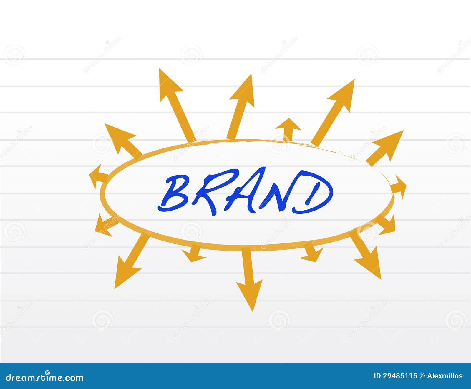 Brand Concept with Arrows Around Stock Illustration - Illustration of ...